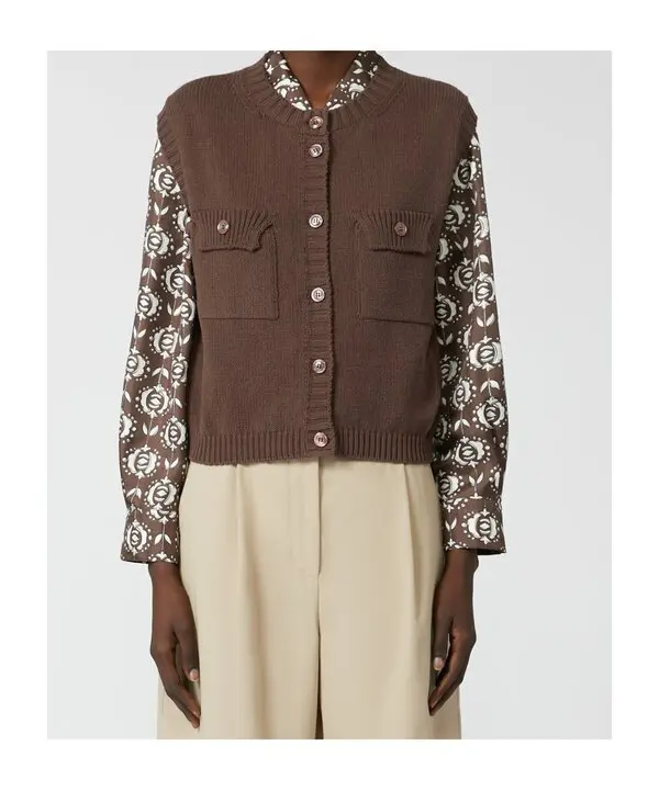 Max Mara Cotton-blend Yarn Gilet