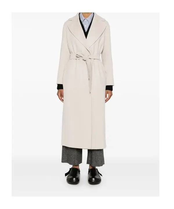 Max Mara Long Sleeved Belted Coat - Hazel