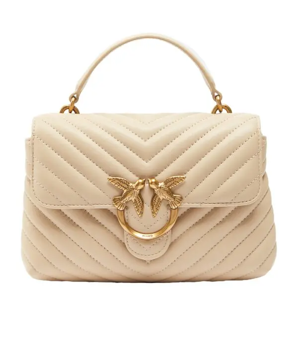 Pinko Lady Love Puff Chevron Mini Crossbody Bag - Nude