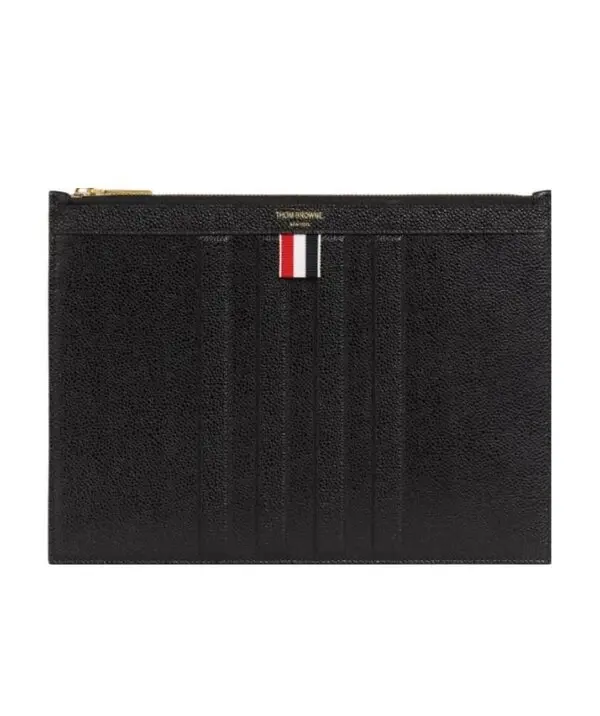 Thom Browne Pebbled Rectangular Clutch Bag - Black