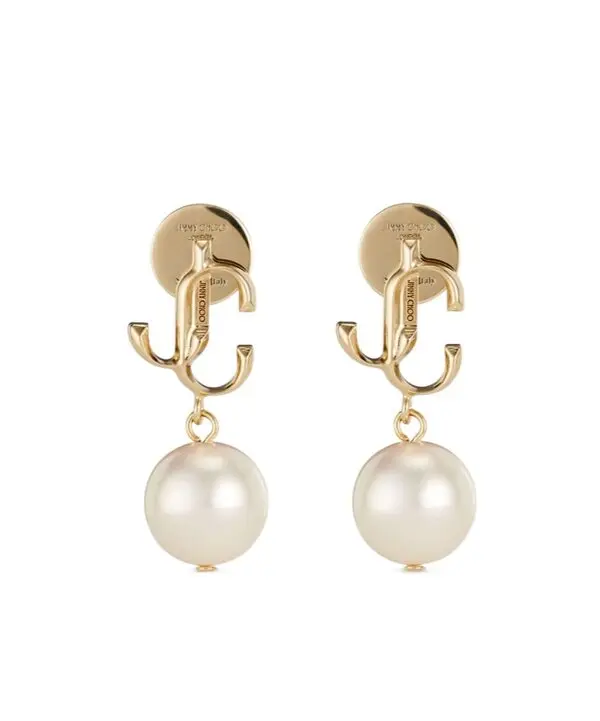 JIMMY CHOO Pearl Drop Earrings - Yellow