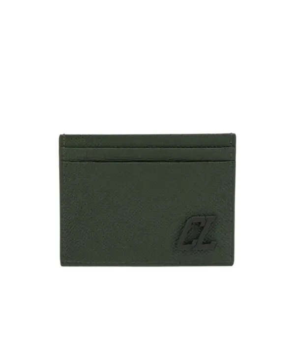 CHRISTIAN LOUBOUTIN Groovy Logo Plaque Card Holder - Green