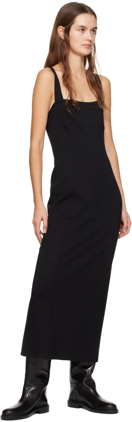 Helmut Lang Ribbed Asymmetrical Maxi Dress