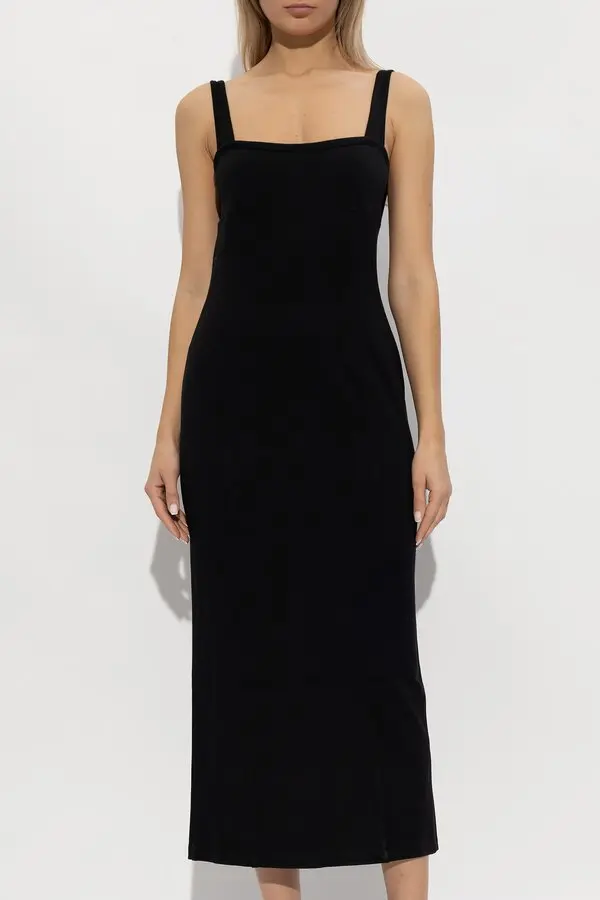 Helmut Lang Ribbed Asymmetrical Maxi Dress