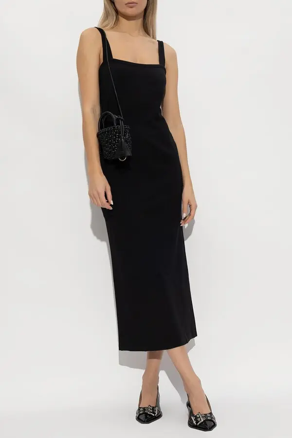 Helmut Lang Ribbed Asymmetrical Maxi Dress