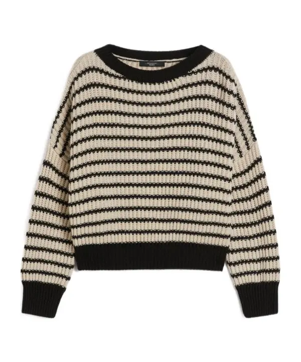 Max Mara Striped Crew Neck Jumper - Nude