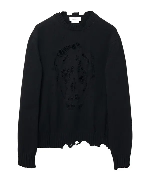Alexander McQueen Distressed Skull Jumper - Black