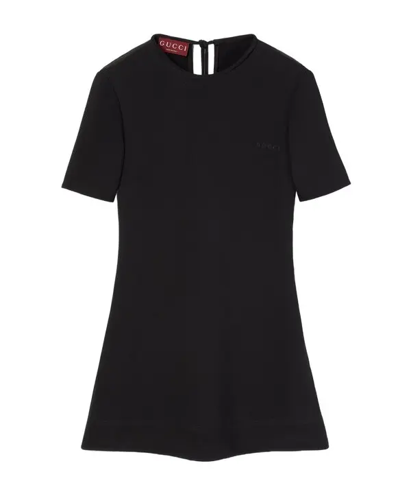 Gucci Embroidered Silk Crêpe Mini Dress
