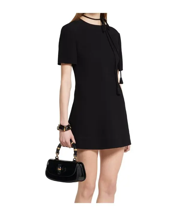 Gucci Embroidered Silk Crêpe Mini Dress