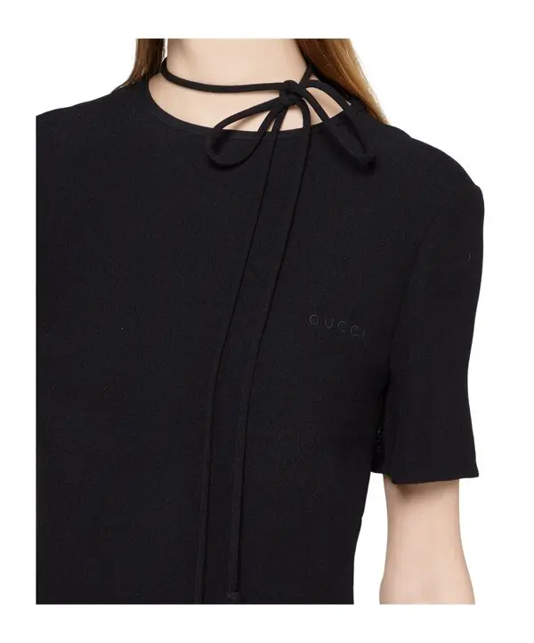 Gucci Embroidered Silk Crêpe Mini Dress