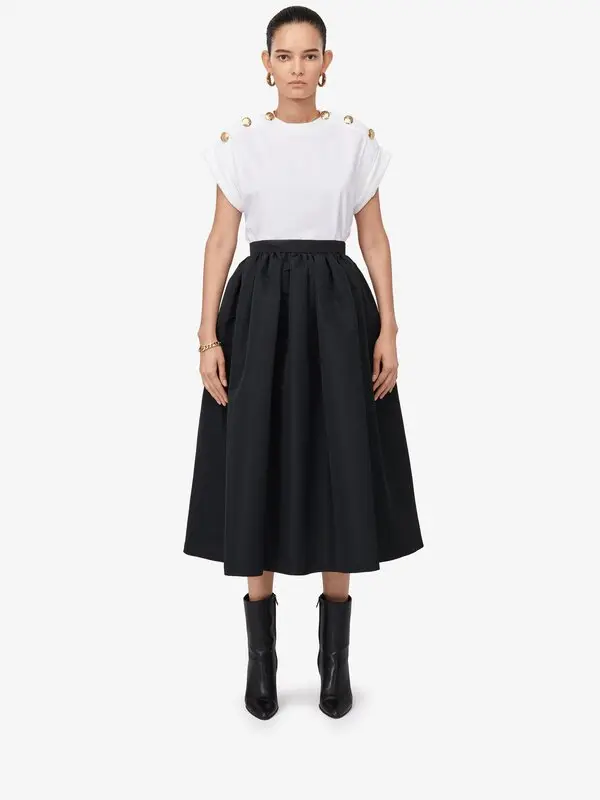 Alexander McQueen Seal Button-embellished T-shirt - White