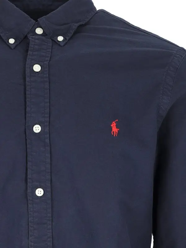 Ralph Lauren Polo Logo Embroidered Shirt - Black