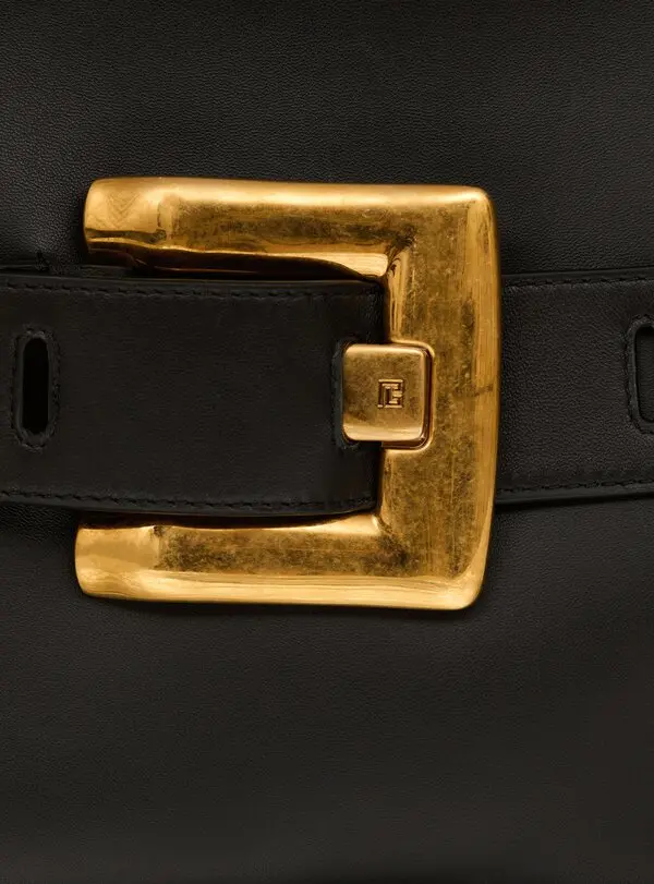Balmain Anthem Buckle Wristlet Bag - Black