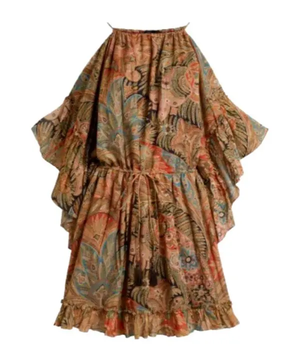 Etro Tassel Detailed Paisley-pattern Mini Dress - Brown