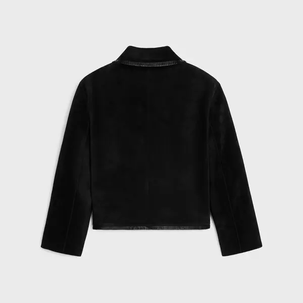 Celine Suede Blouson Jacket With Fringe Detail