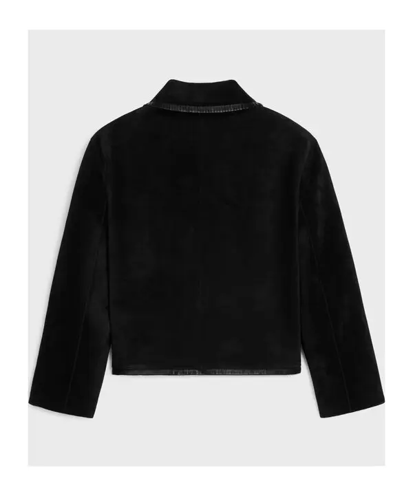 Celine Suede Blouson Jacket With Fringe Detail