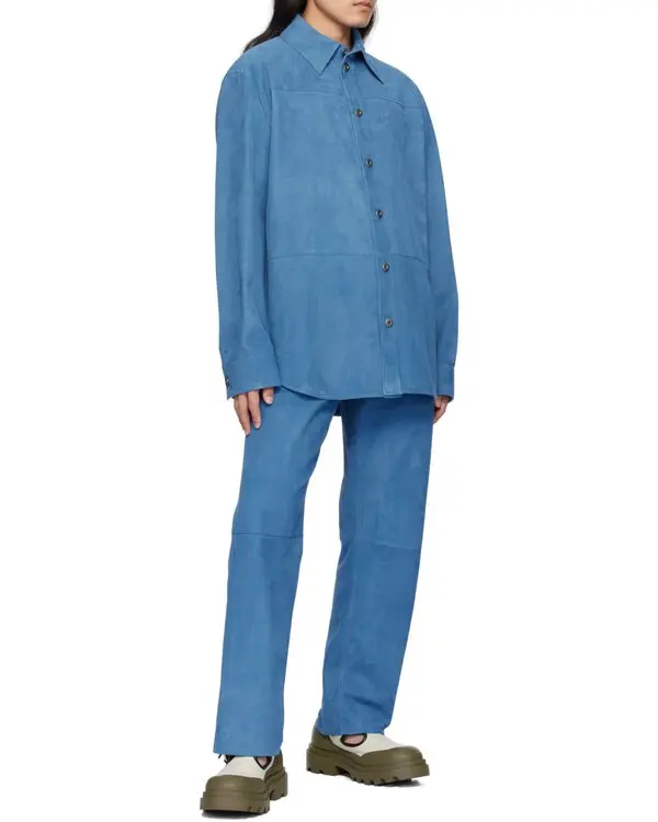 Bottega Veneta Lapel Long-sleeved Leather Jacket