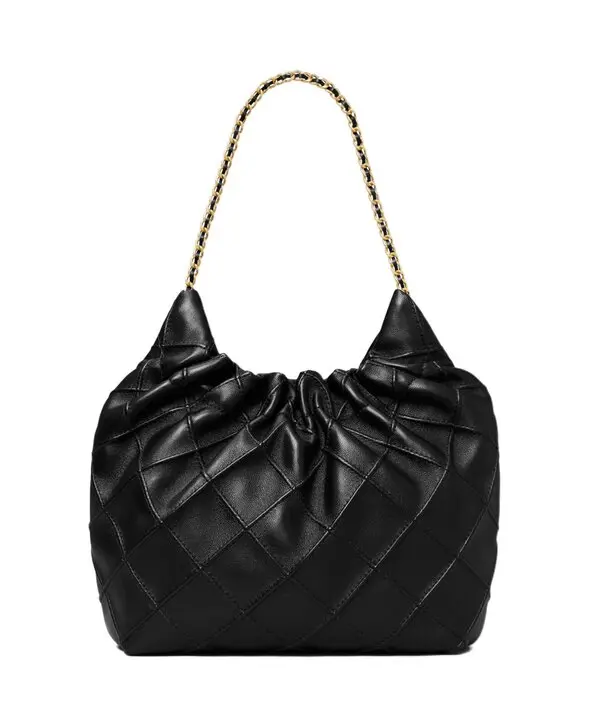 Tory Burch Fleming Drawstring Mini Hobo Bag - Black