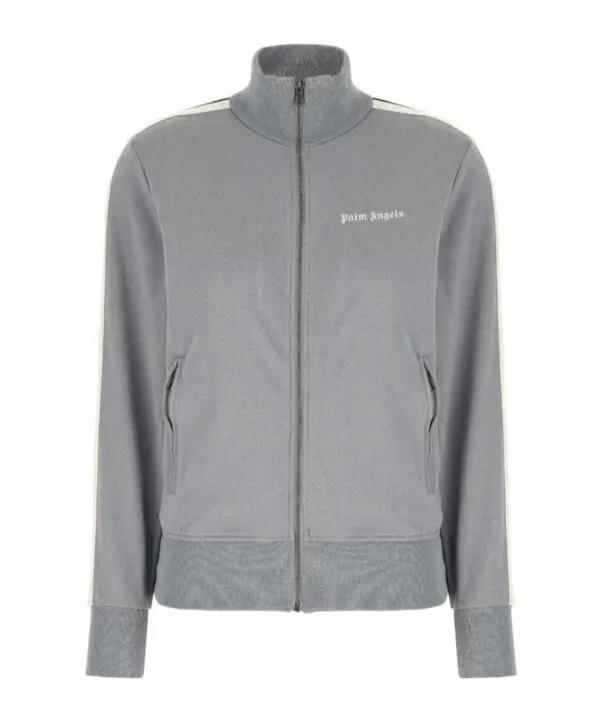 Palm Angels Track Stripe Zip-up Sweatshirt - Grey