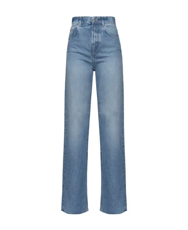 Pinko Logo Patch Straight Leg Jeans