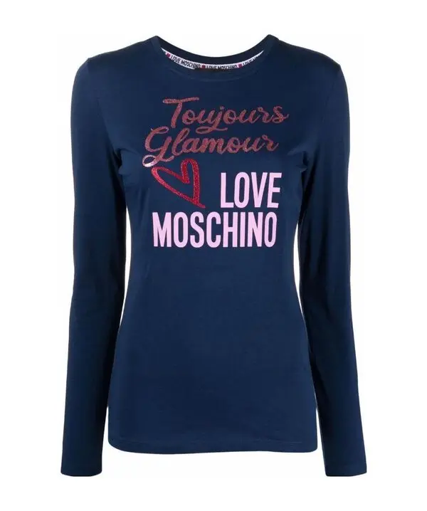 Moschino Long-sleeved Logo Print Top