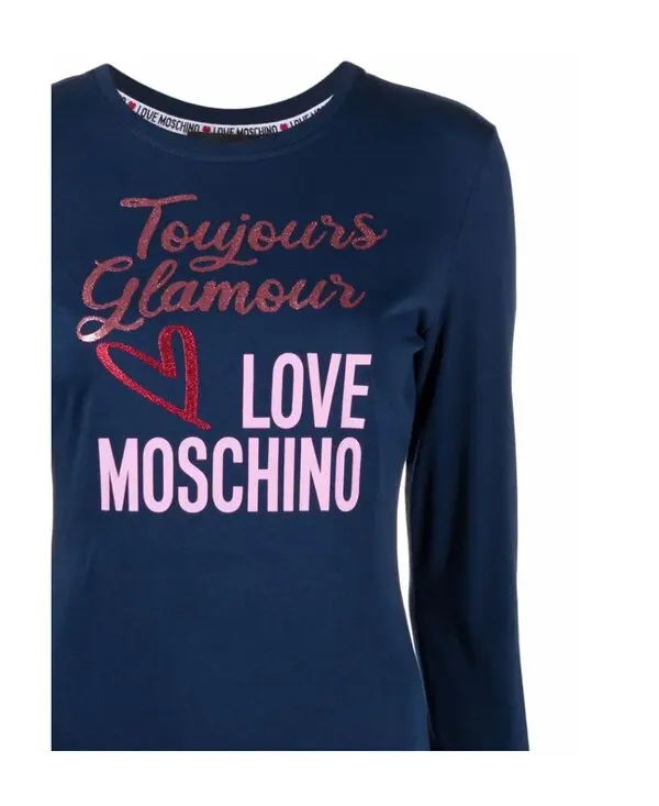 Moschino Long-sleeved Logo Print Top