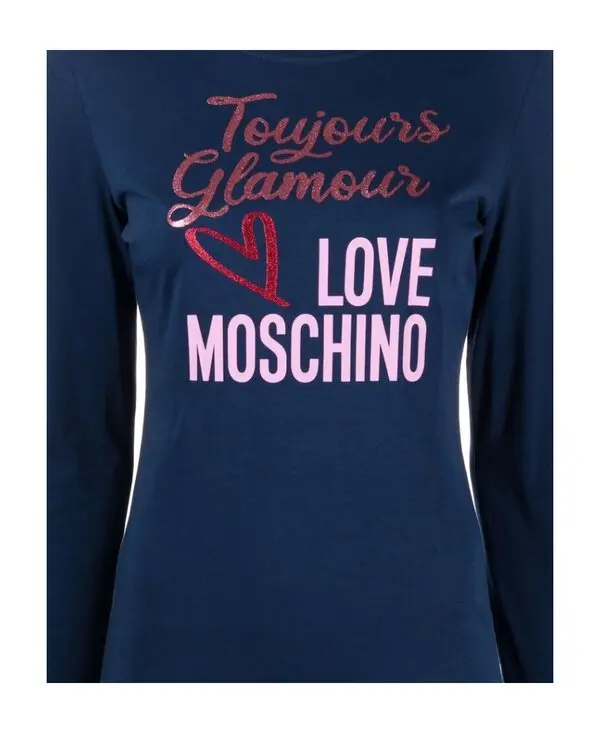 Moschino Long-sleeved Logo Print Top