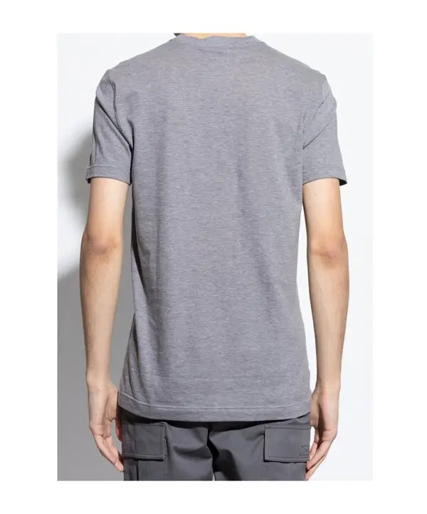 Dolce & Gabbana Dolce Gabbana Logo Plaque V-neck T-shirt - Grey