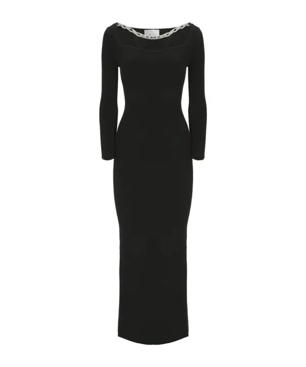 Giuseppe Di Morabito Ribbed Midi Dress With Chain Detail