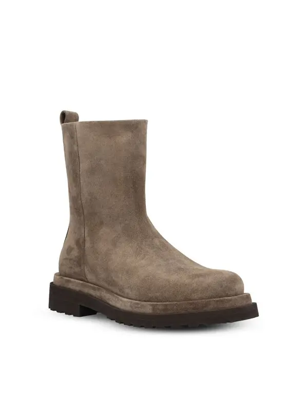 Brunello Cucinelli Round Toe Zip Up Ankle Boots