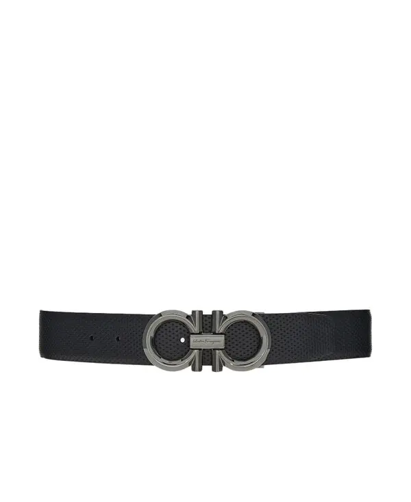 FERRAGAMO Adjustable Gancini Belt - Black/navy