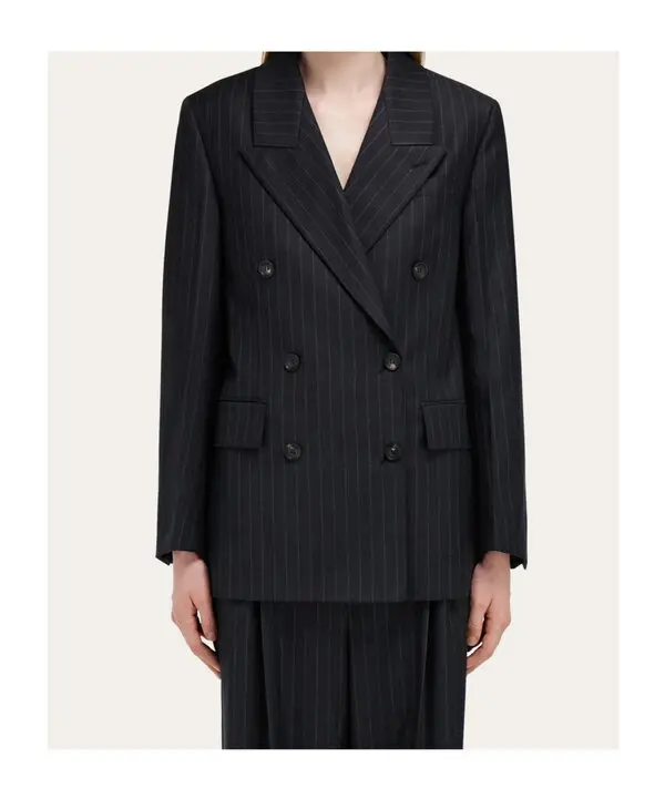 FERRAGAMO Double-breasted Pinstripe Suit Jacket