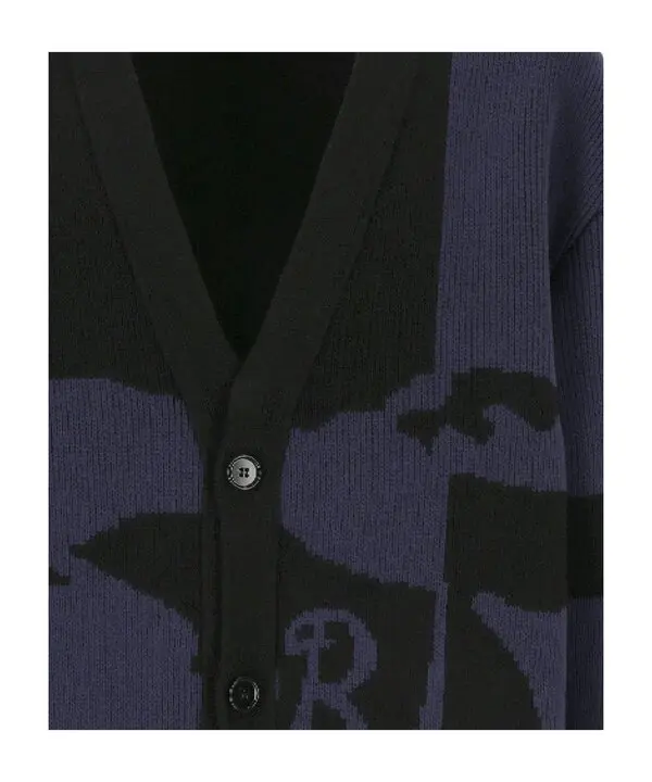 Burberry Intarsia-knit Buttoned Cardigan
