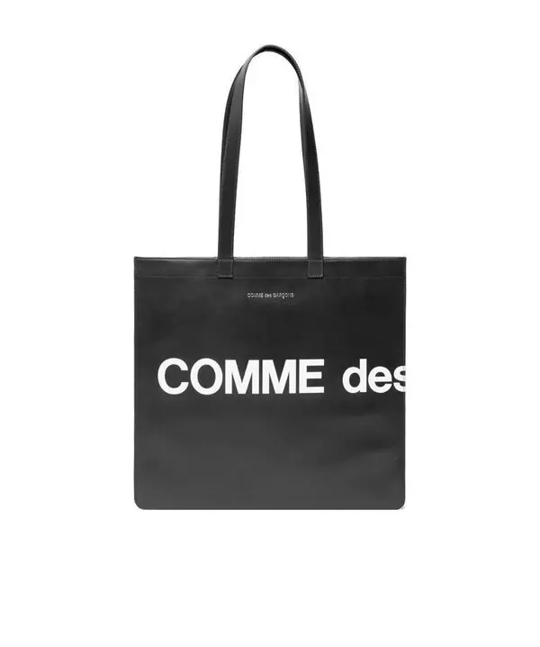 Comme Des Garçons Huge Logo Printed Tote Bag - Black