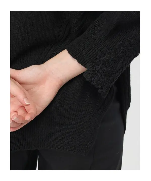 Ermanno Scervino V-neck Sweater With Lace Detailing