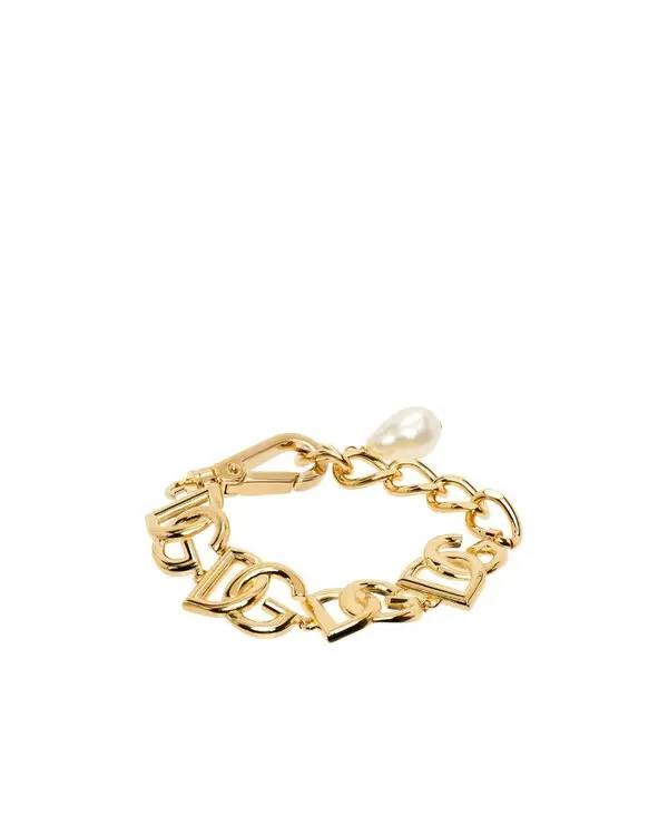 Dolce & Gabbana Dolce Gabbana Logo-embellished Chain Bracelet - Yellow