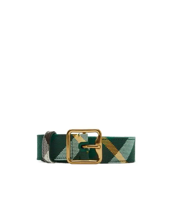 Burberry Check Pattern Square Buckle Belt - Ivy