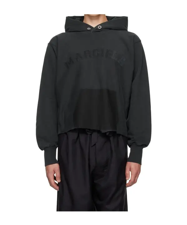 MAISON MARGIELA Embroidered Fleece Hoodie - Black