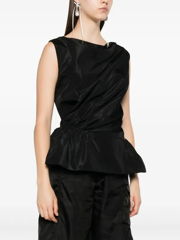 Simone Rocha Draped Bind Peplum Top
