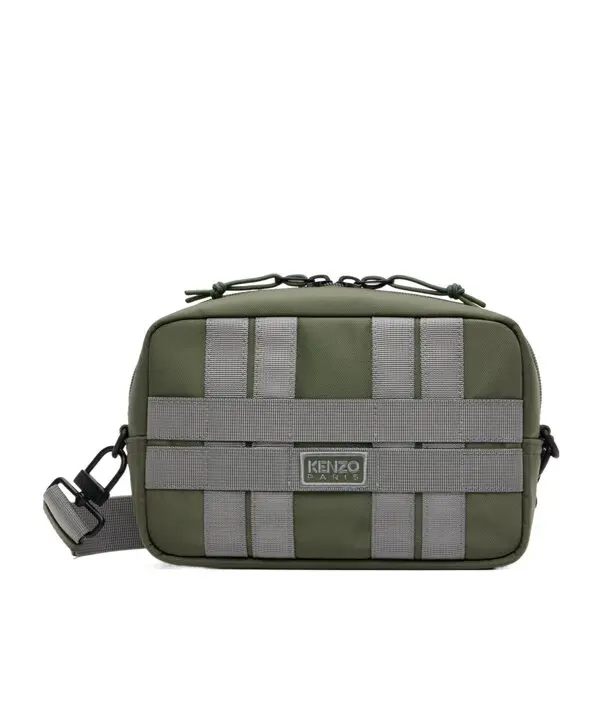 Kenzo Explorer Crossbody Bag With Embroidered Logo - Deep Khaki