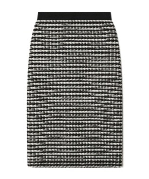 Tory Burch Jacquard Knit Pencil Skirt - Black