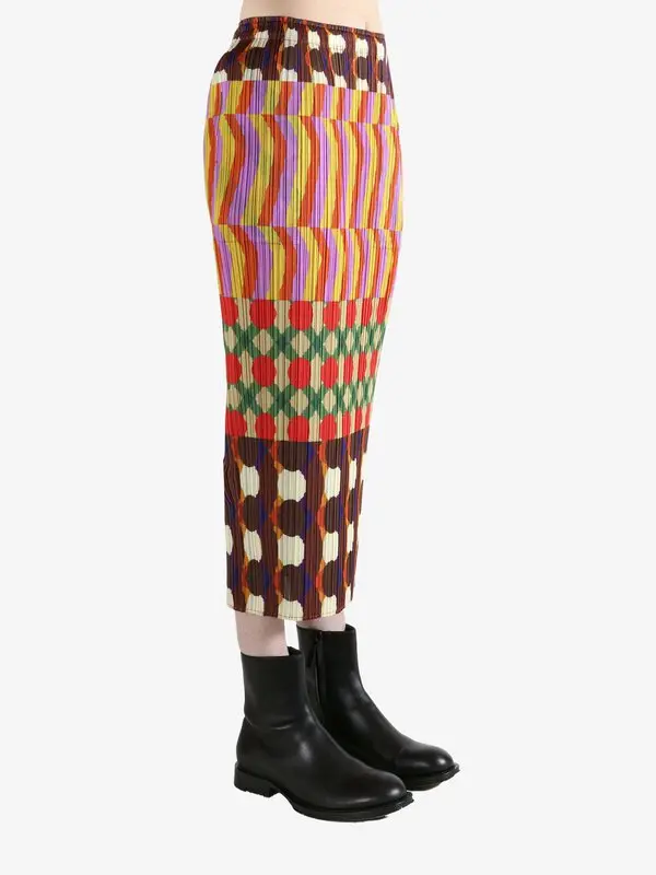PLEATS PLEASE BY ISSEY MIYAKE Geometric Print Pleated Skirt