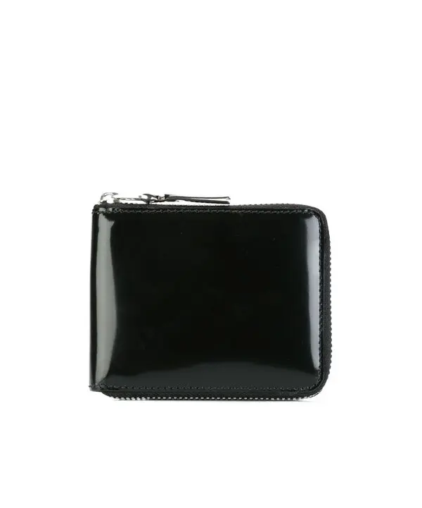 Comme Des Garçons Mirror Inside Zip-around Wallet - Black/silver
