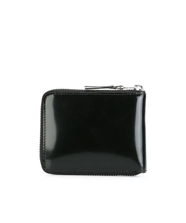 Comme Des Garçons Mirror Inside Zip-around Wallet - Black/silver
