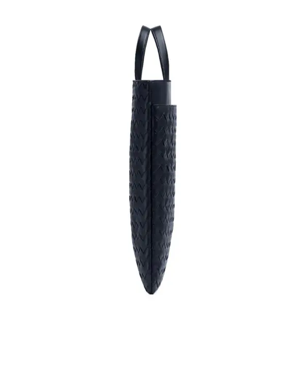Bottega Veneta Intrecciato Laptop Bag With Handle - Space Blue