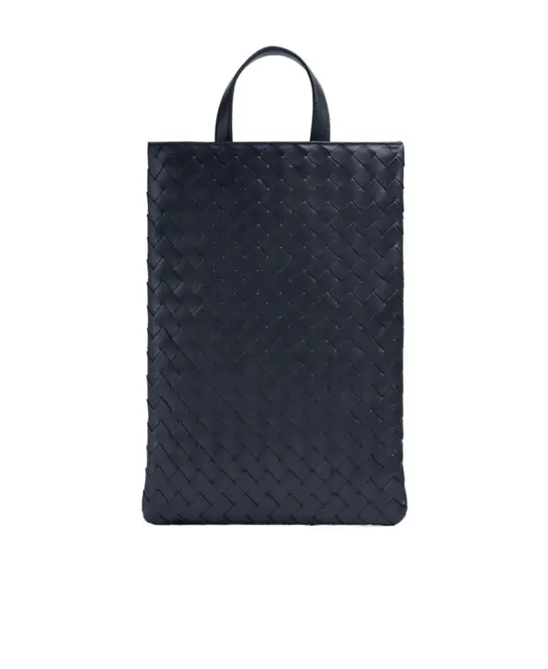 Bottega Veneta Intrecciato Laptop Bag With Handle - Space Blue