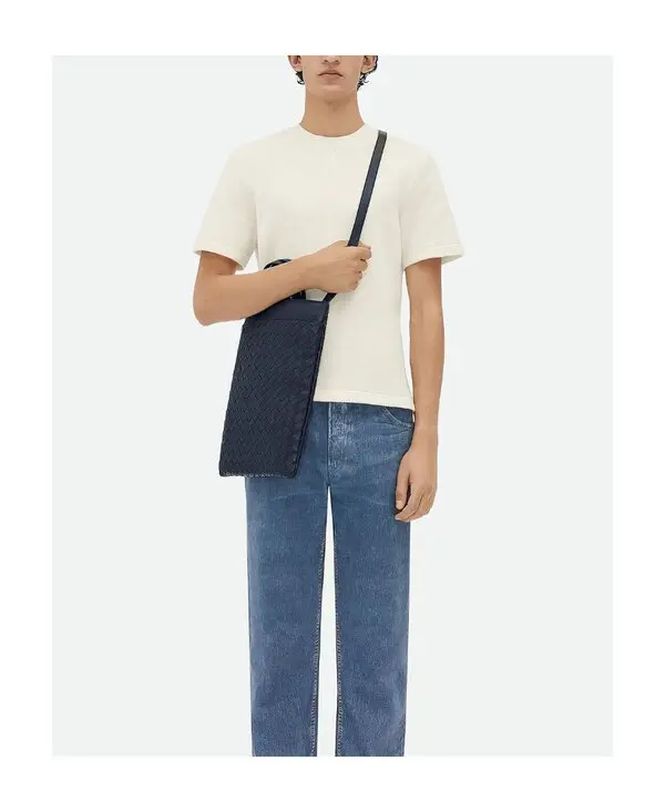 Bottega Veneta Intrecciato Laptop Bag With Handle - Space Blue