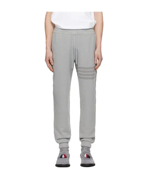 Thom Browne Solid Loopback Overdyed 4-bar Sweatpants - Light Gray