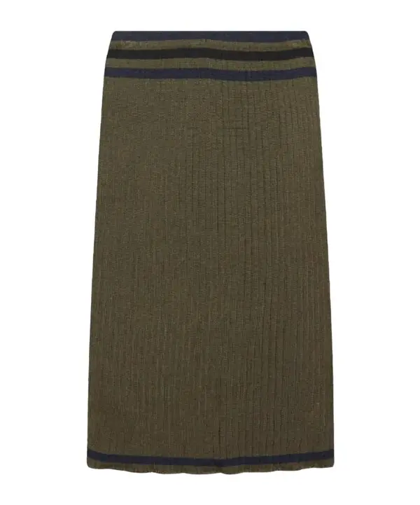 Prada Ribbed Elastic Waist Skirt - Green