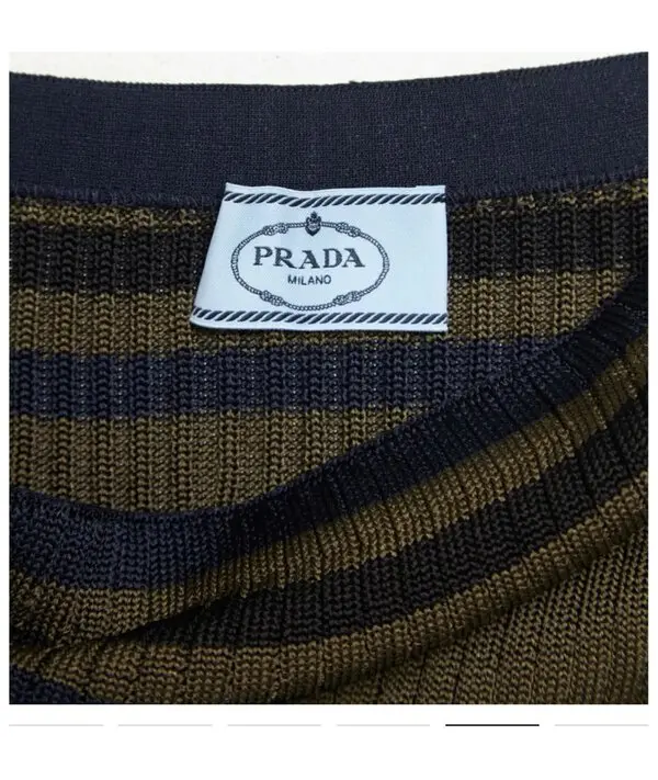 Prada Ribbed Elastic Waist Skirt - Green